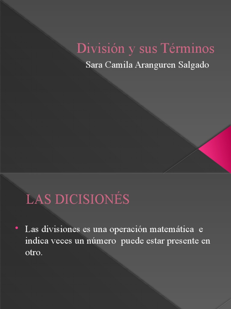 División y sus componentes: Dividendo, divisor, cociente y residuo | PDF