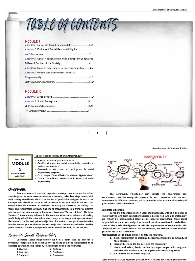 Week-9-15 CM MDL 4Q Ethics-3 PDF | PDF | Corporate Social Responsibility | Social Enterprise