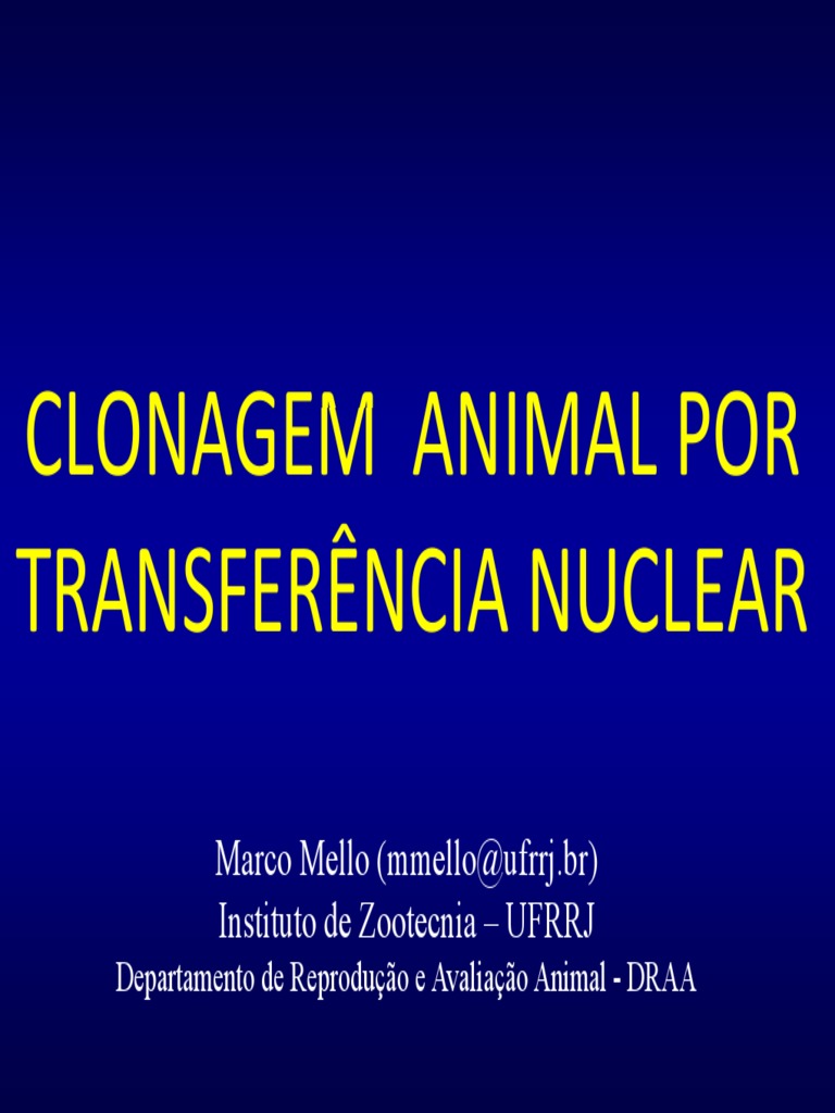 Clonagem Animal Por Transferência Nuclear | PDF | Clonagem | Gravidez