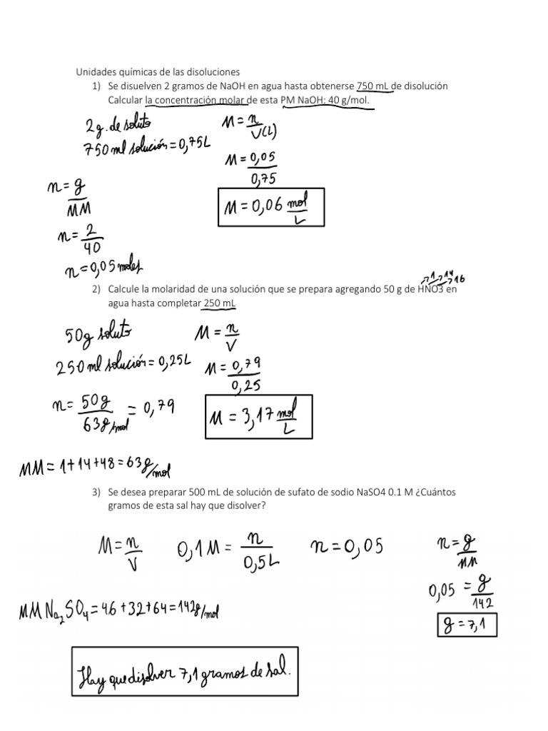 Desarrollo Guía Solubilidad, Concentración Química y Mezcla de Soluciones | PDF