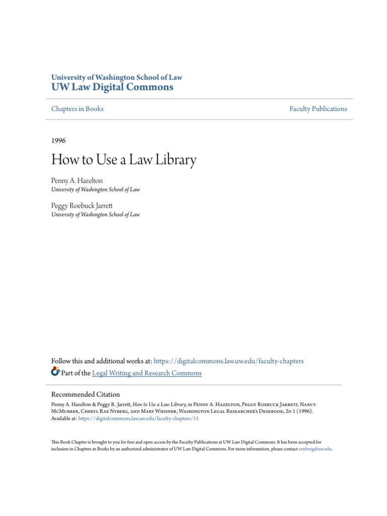 How To Use A Law Library | PDF