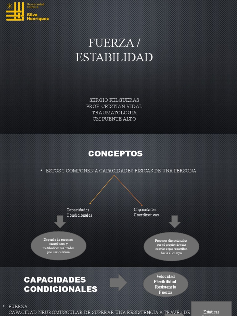 Fuerza y Estabilidad en Capacidades Físicas | PDF | Músculo | Fuerza