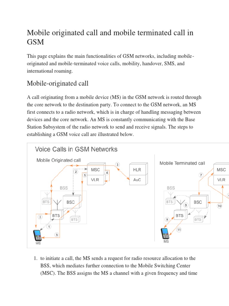 Mobile Originated Call and Mobile Terminated Call in GSM | PDF | Ip Multimedia Subsystem ...