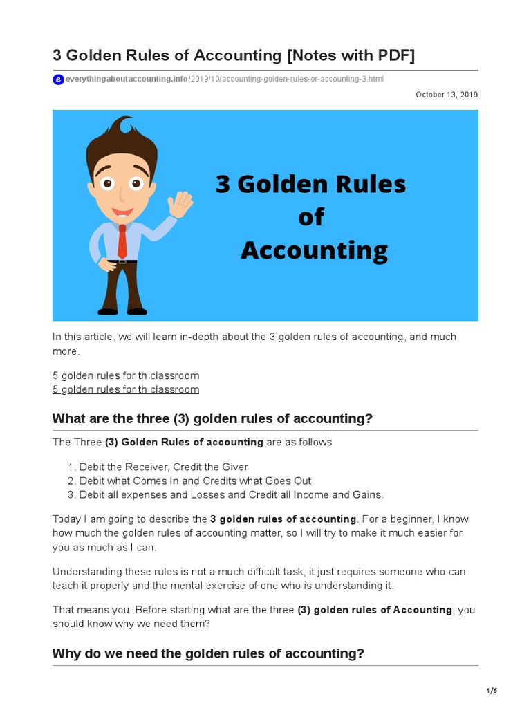 3 Golden Rules of Accounting Explained | PDF | Debits And Credits | Expense