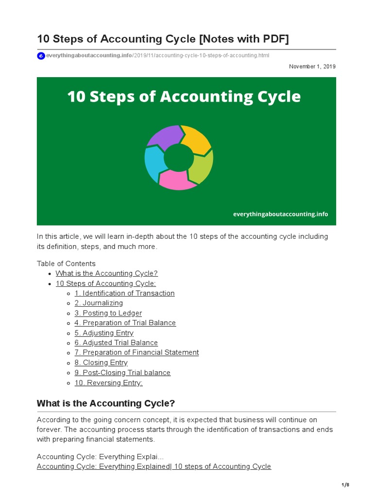 10 Steps of Accounting Cycle | PDF | Debits And Credits | Economies