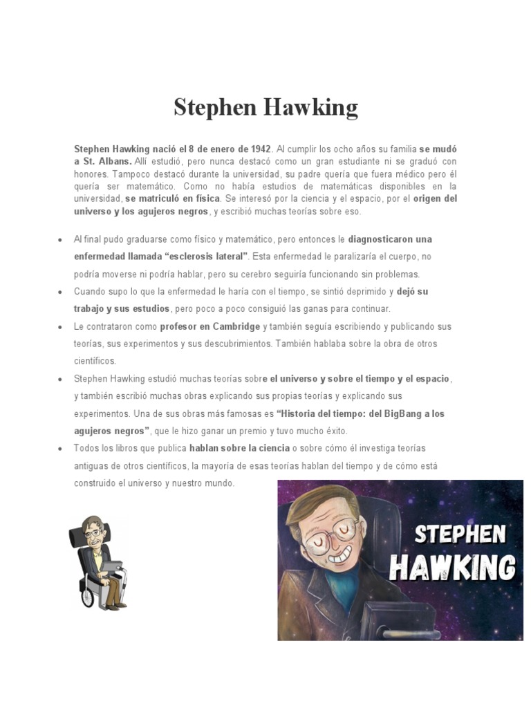 Stephen Hawking BIOGRAFIA | PDF