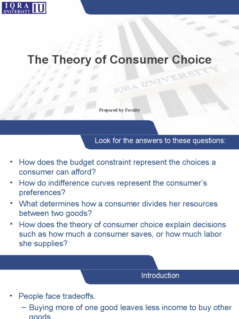 The Theory of Consumer Choice (EDIT) | Download Free PDF | Economics ...