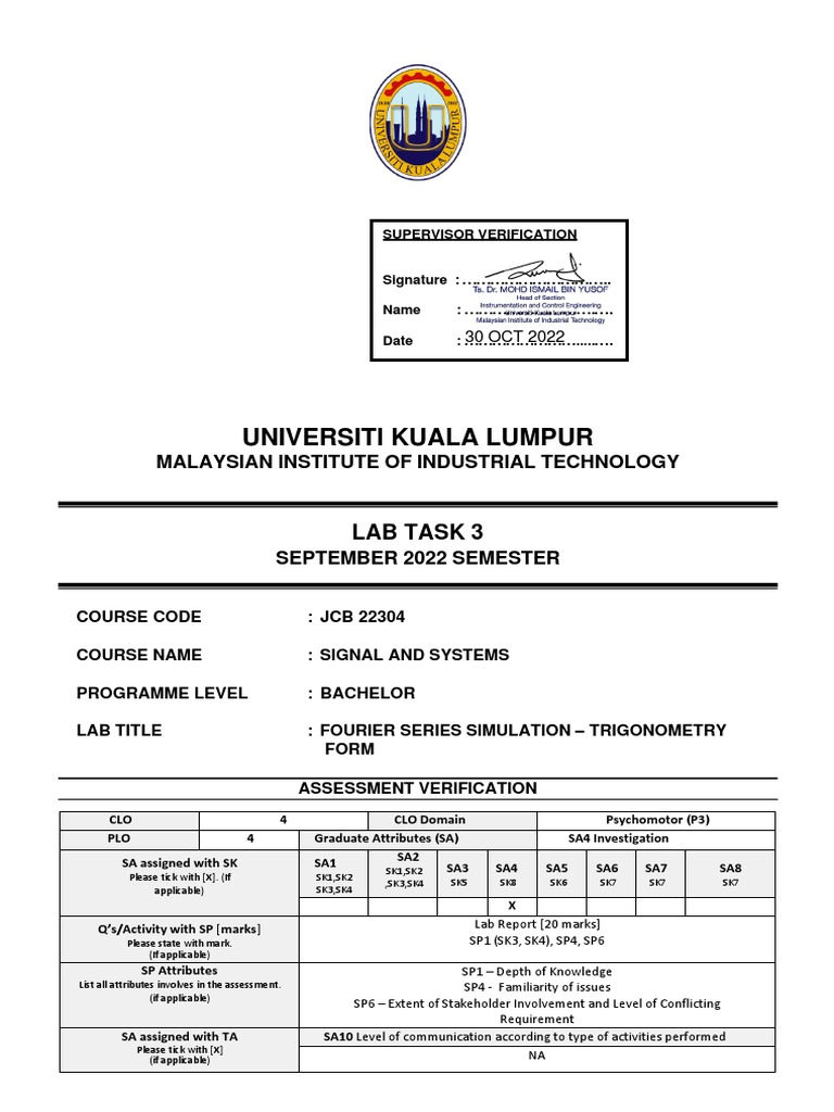 Signal and System | PDF | Fourier Transform | Fourier Series