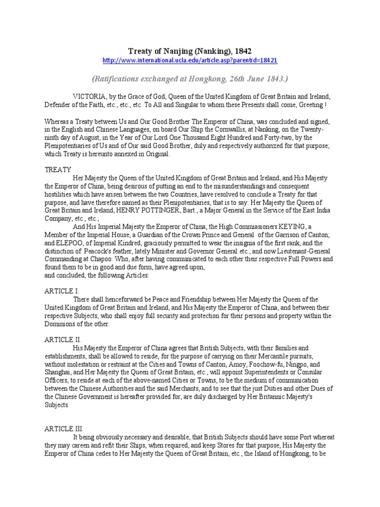 Treaty of Nanking | PDF | Majesty | Government