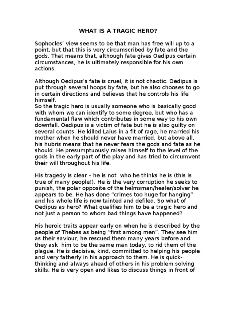 Oedipus - A Tragic Hero | PDF | Oedipus | Hero