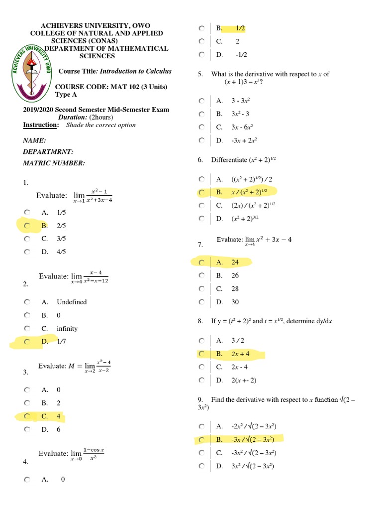 Mat 102 PDF | PDF | Circle | Maxima And Minima