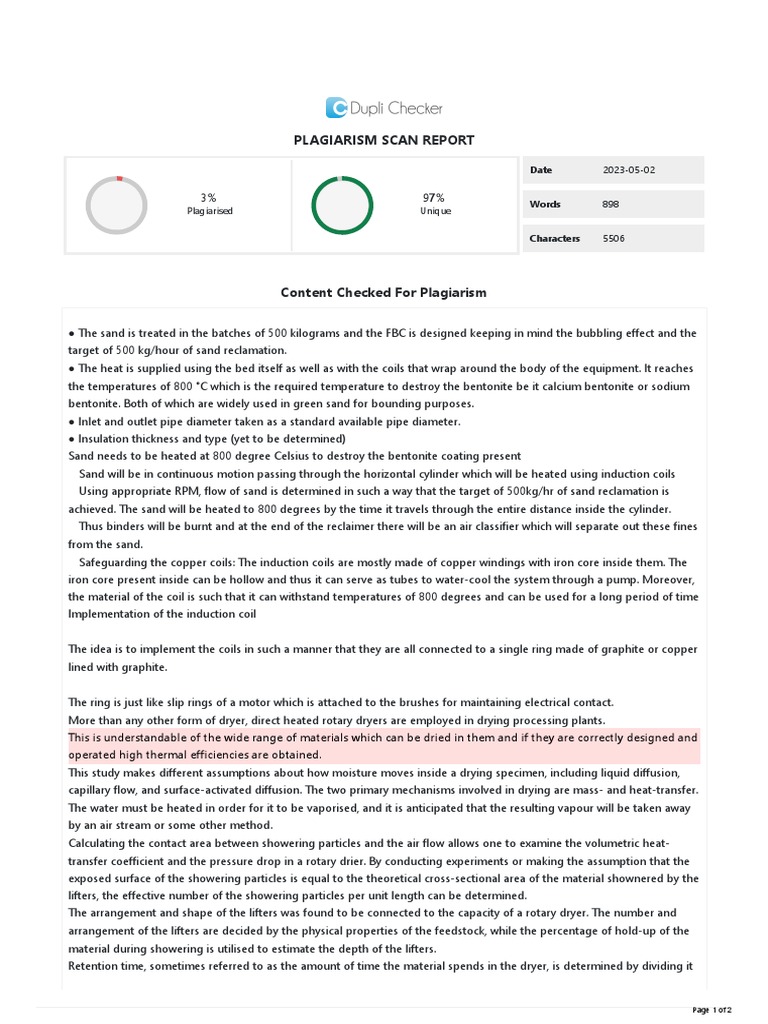 Duplichecker Plagiarism Report PDF | PDF | Heat Transfer | Heat