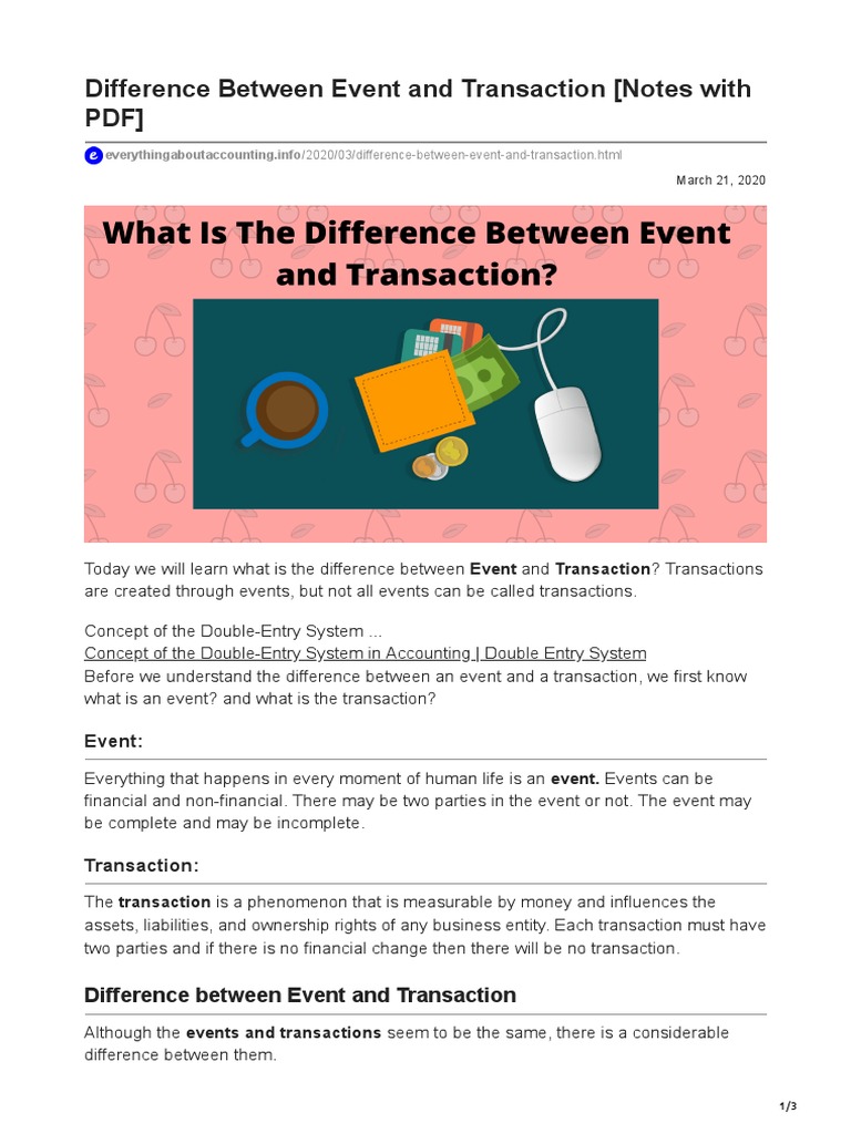 Event vs Transaction in Accounting | PDF | Finance & Money Management