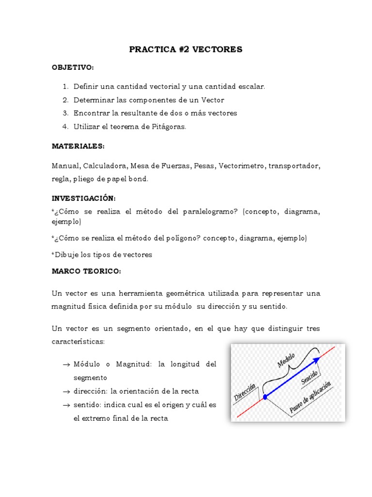 Practica #2 Laboratorio de Fisica | PDF | Vector Euclidiano | Cantidades fisicas