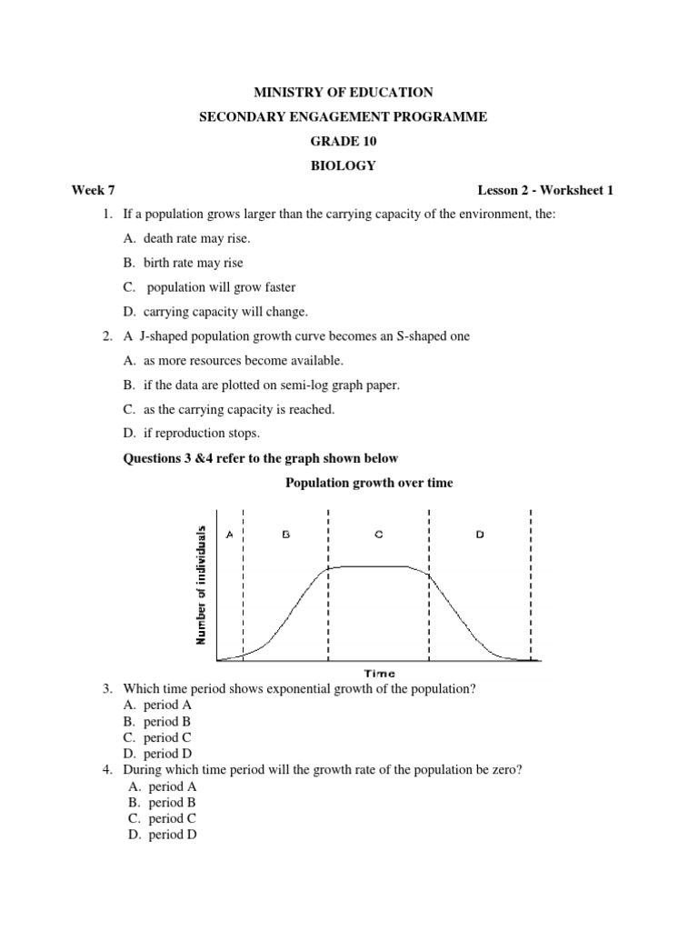 Population Growth and Carrying Capacity | PDF | Logistic Function ...