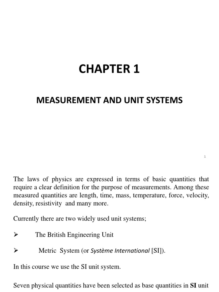 2 Chapter 1 Measurement and Unit Systems PDF | PDF | International ...