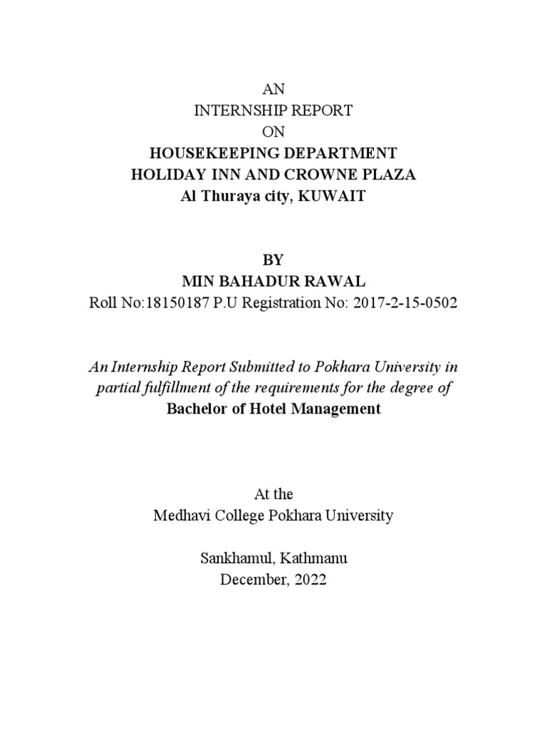 Min BDR Rawal (Internship Report) | PDF | Internship | Job Hunting