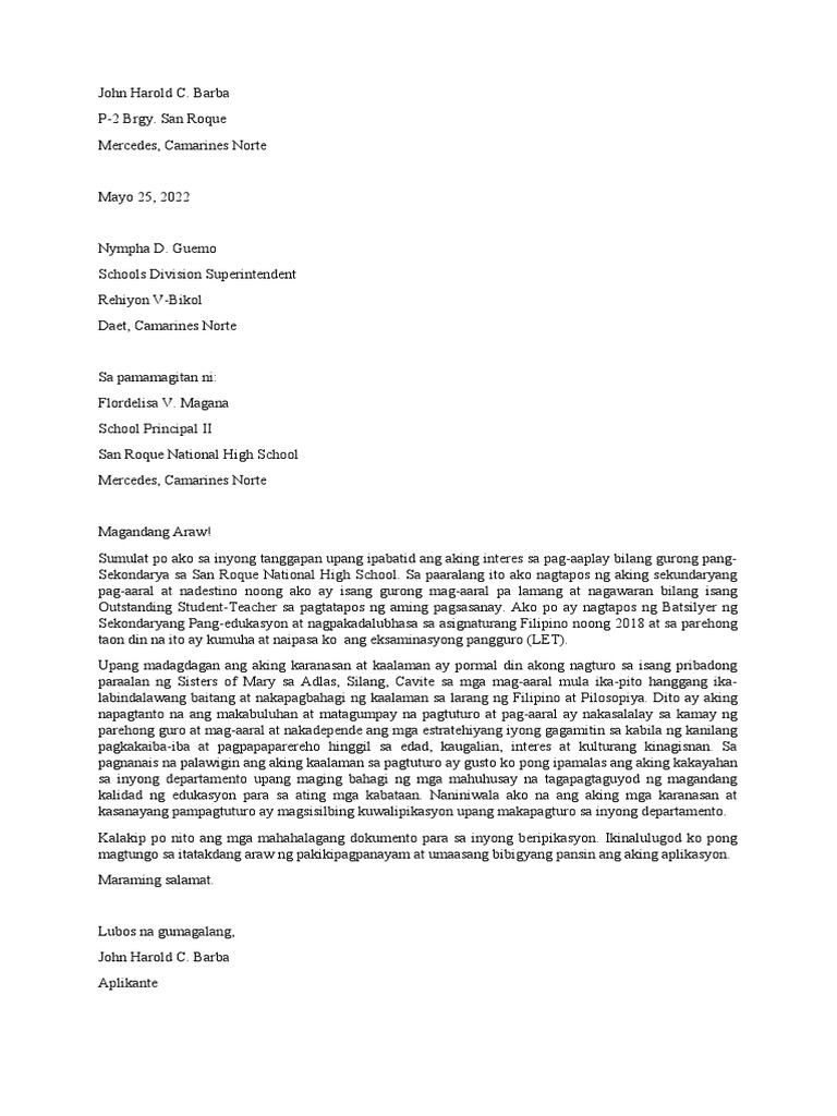 Liham-Aplikasyon | PDF