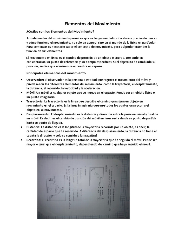 Elementos Del Movimiento | PDF | Velocidad | Ciencias fisicas