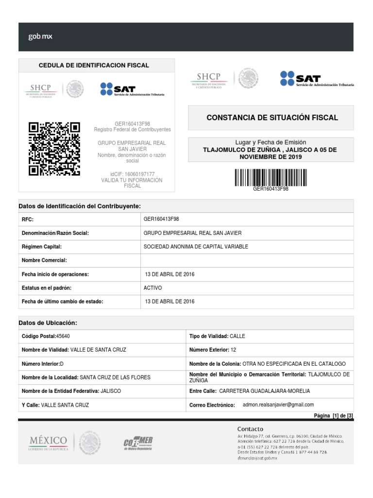 RFC Grupo Empresarial Actualizado | PDF | Privacidad de la información ...