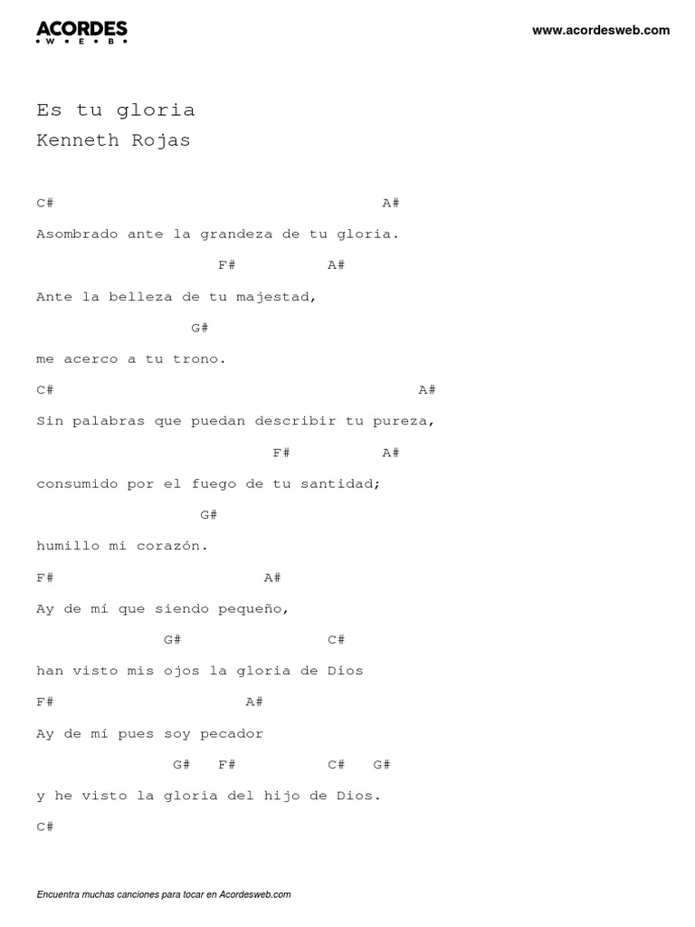 Es Tu Gloria (Kenneth Rojas) | PDF