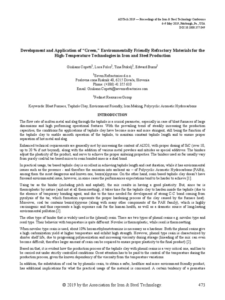 Development and Application of "Green," Environmentally Friendly ...