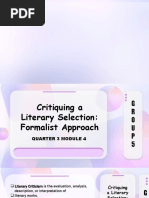 Formalist Approach | PDF