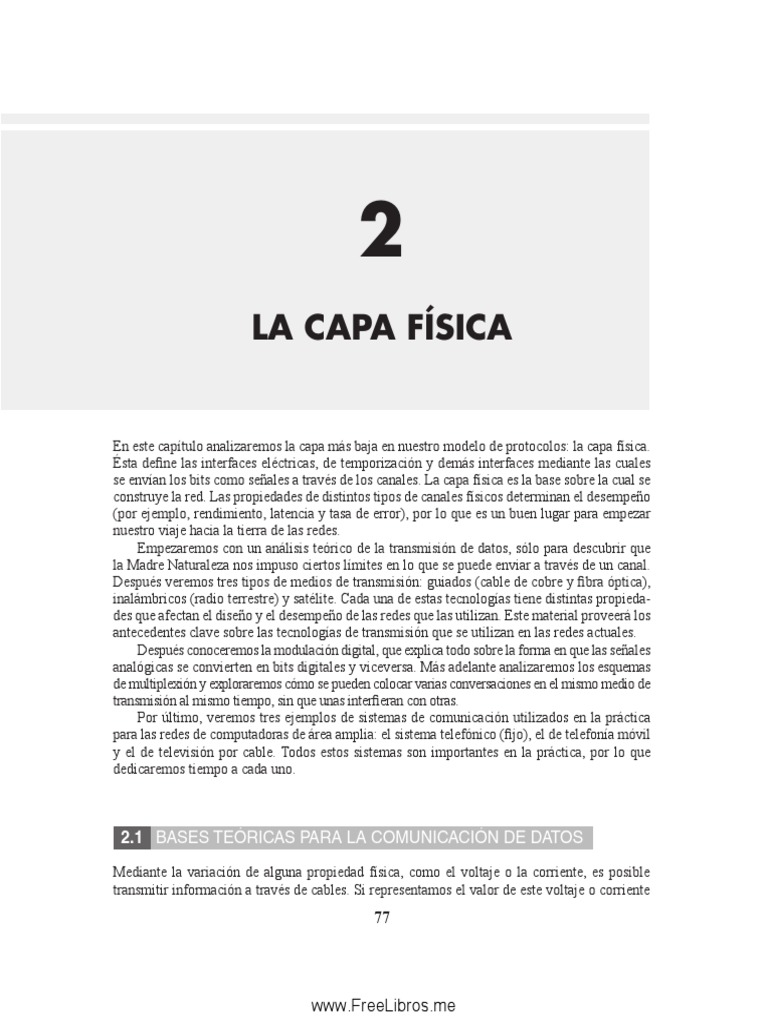 Capa Física - Bases Teóricas - Redes y Telecomunicaciones | PDF ...