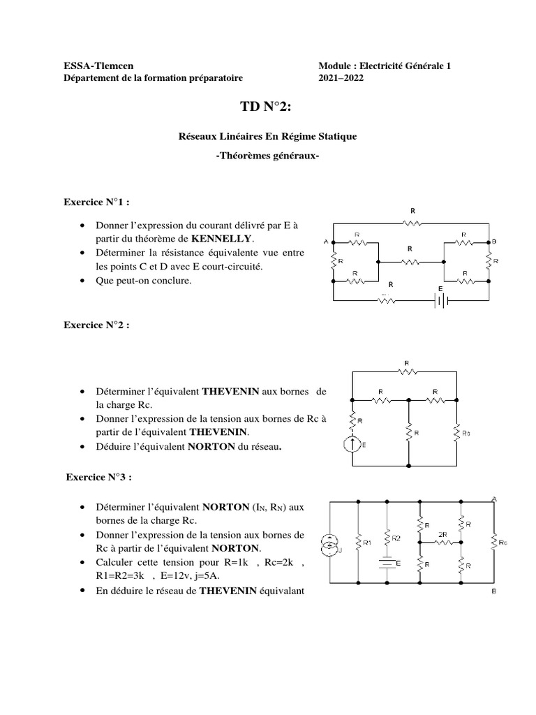 TD2 Solution | PDF | Tension électrique | Physique