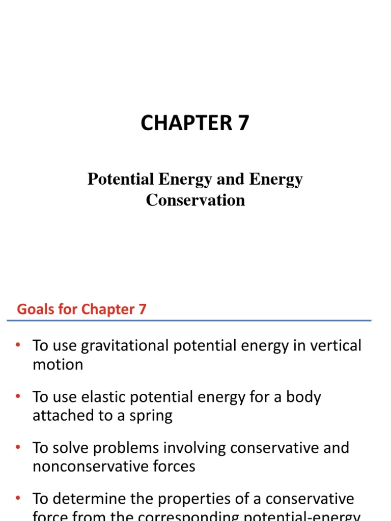 Chapter 7 Potential Energy And Energy Conservation Pdf