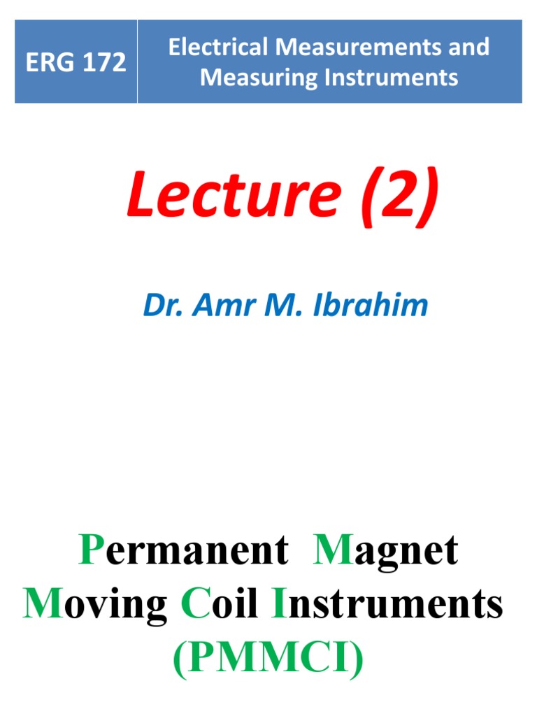 PMMCI: Principles and Applications | PDF | Magnetic Field | Electrical ...
