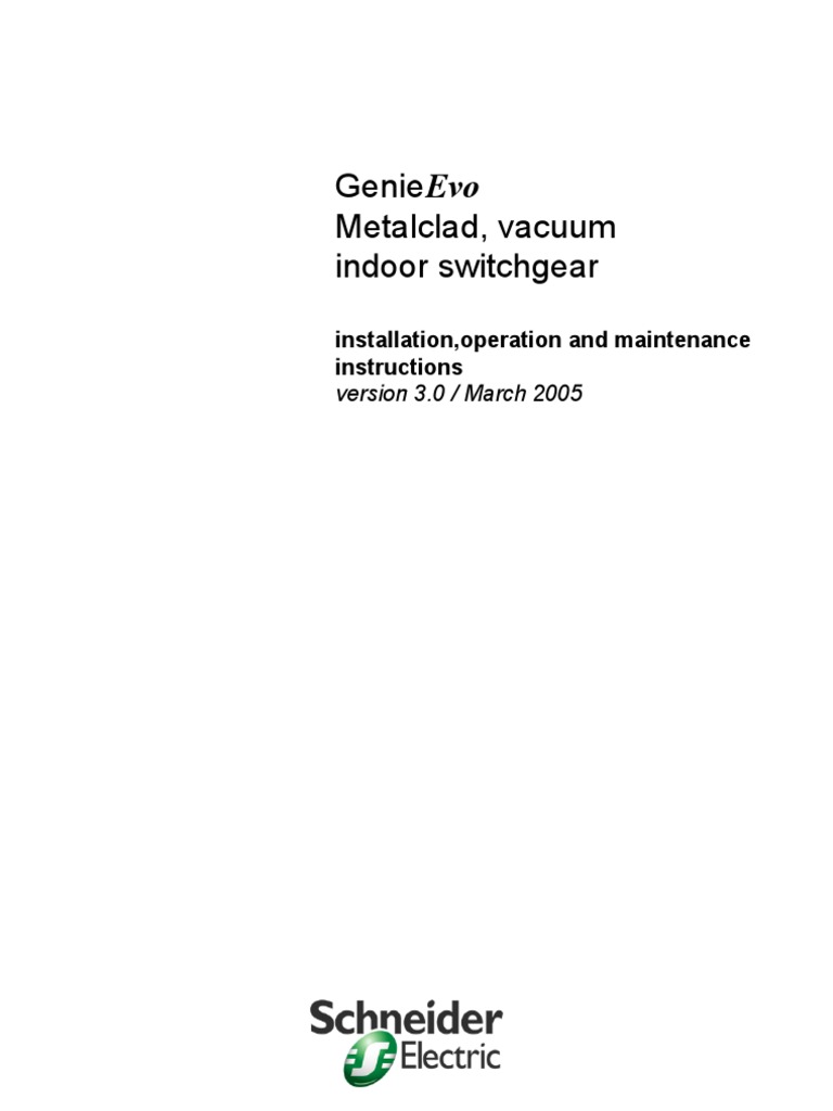 GenieEvo Switchgear Installation Guide | PDF | Alternating Current ...