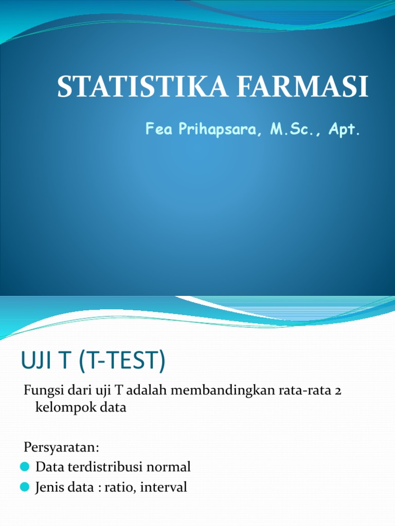 Panduan Uji T dalam Farmasi | PDF