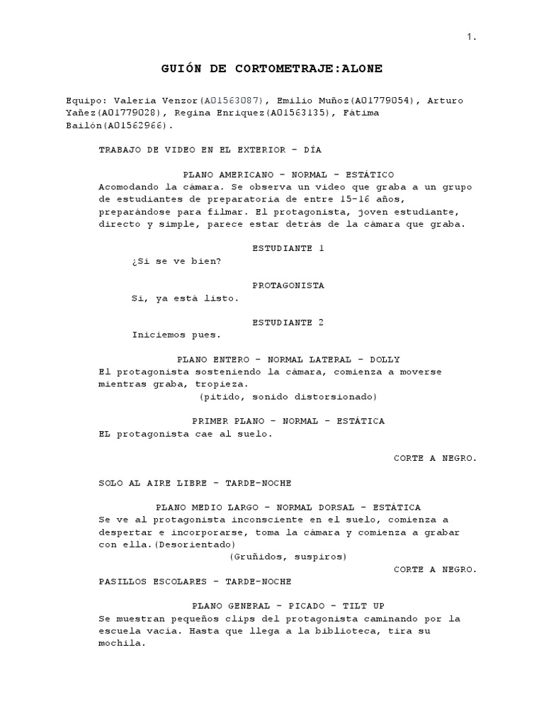 Guion de Cortometraje | PDF