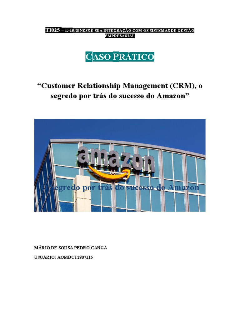CRM e Sucesso da Amazon em E-Business | PDF | Gestão de relacionamento ...