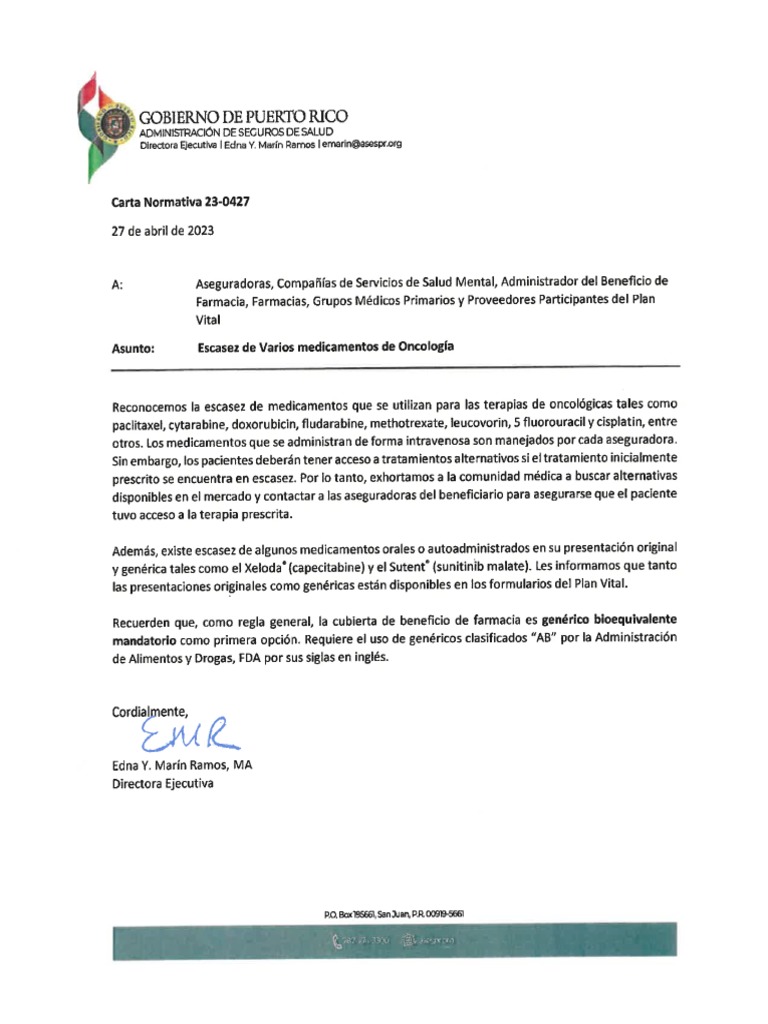 Carta Normativa de ASES | PDF