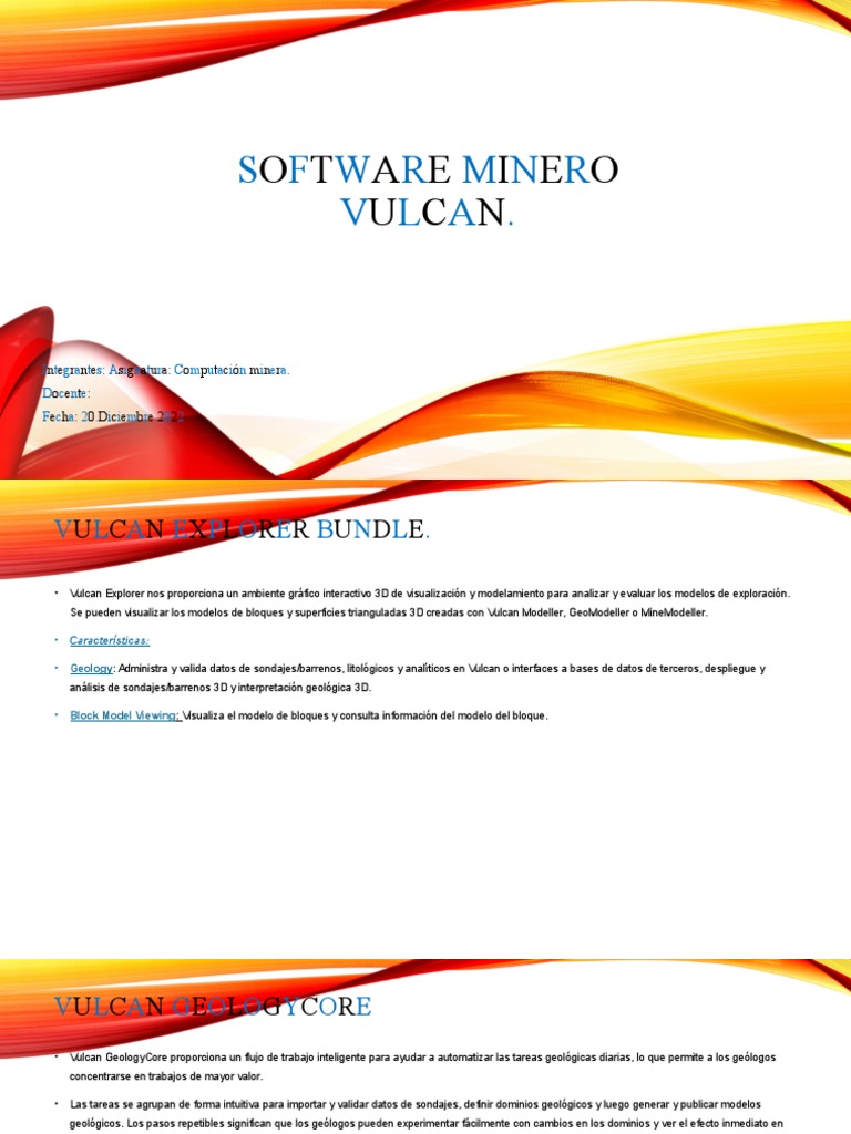 Vulcan: Software 3D para Geología Minera | PDF | Tecnología