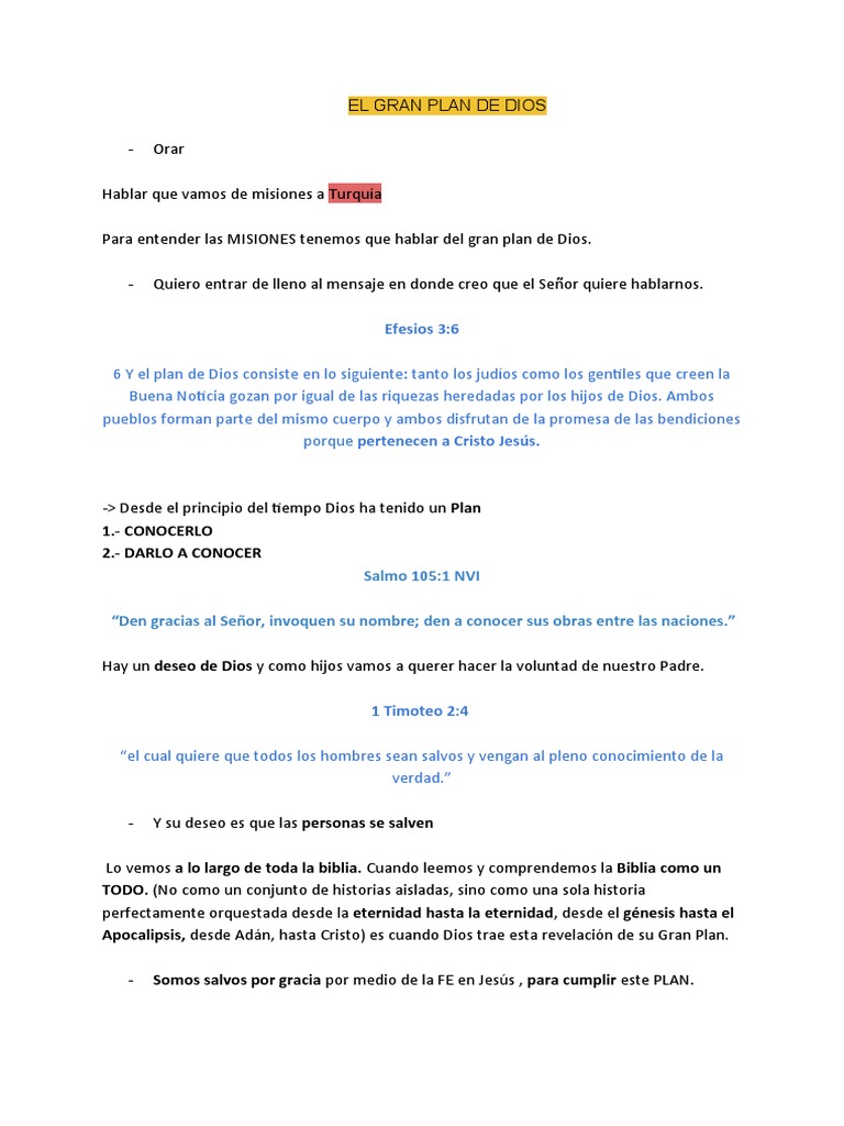 El Gran Plan de Dios | PDF | Jesús | Salvación