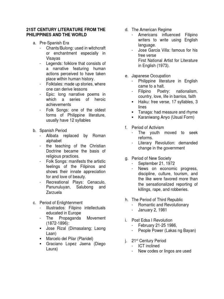 21ST CENTURY LITERATURE Reviewer PDF | PDF | Poetry | Creative Nonfiction 21ST CENTURY LITERATURE Reviewer PDF | PDF | Poetry | Creative Nonfiction