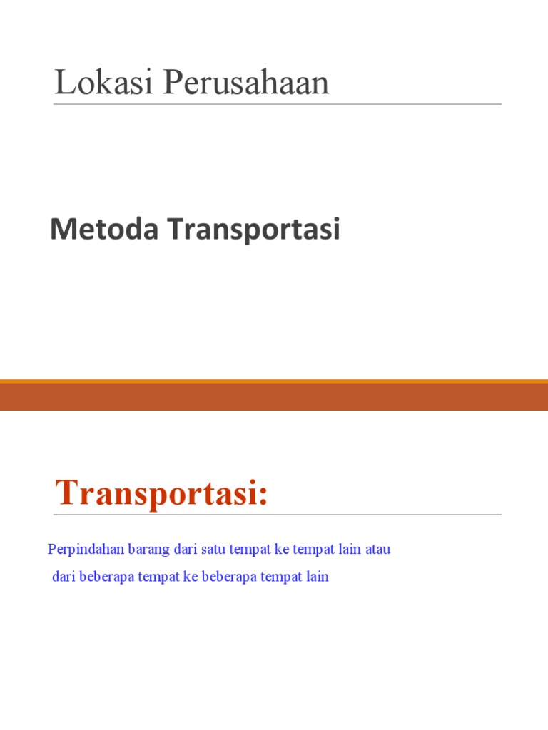 Model Transportasi 2020 | PDF