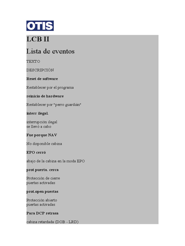 Falla Otis LCB Ii | PDF