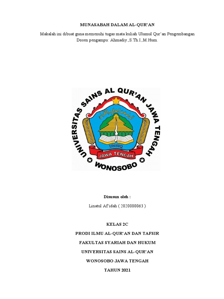 Pengertian dan Sejarah Munasabah | PDF