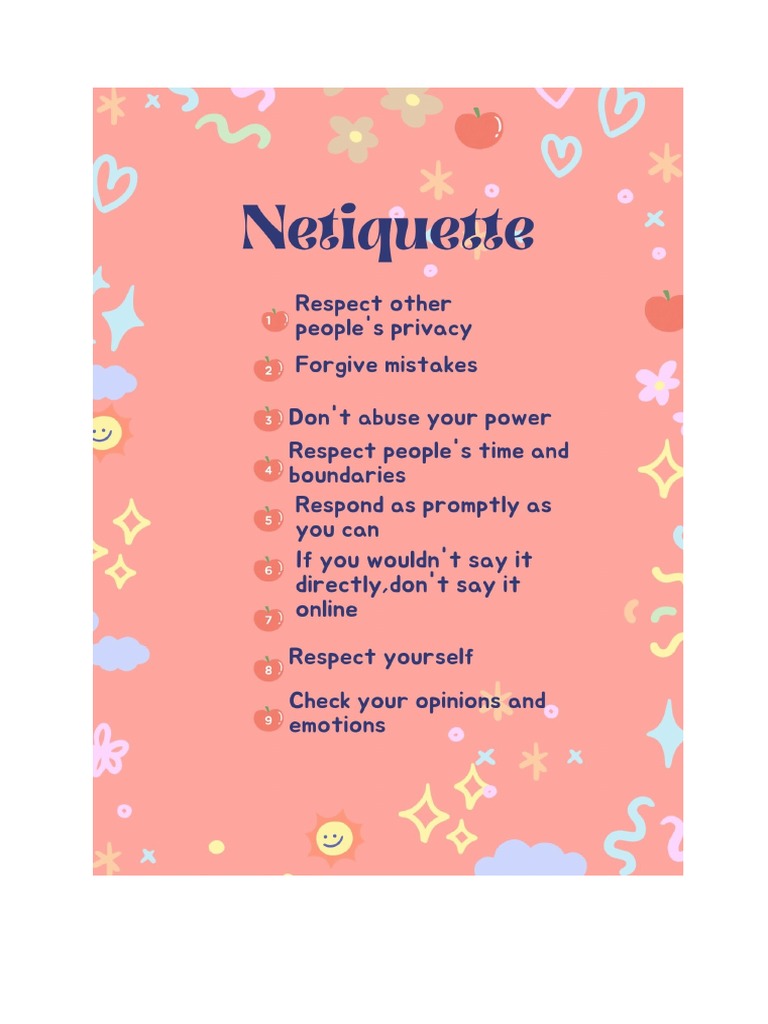 Poster About Rules Of Netiquette Pdf