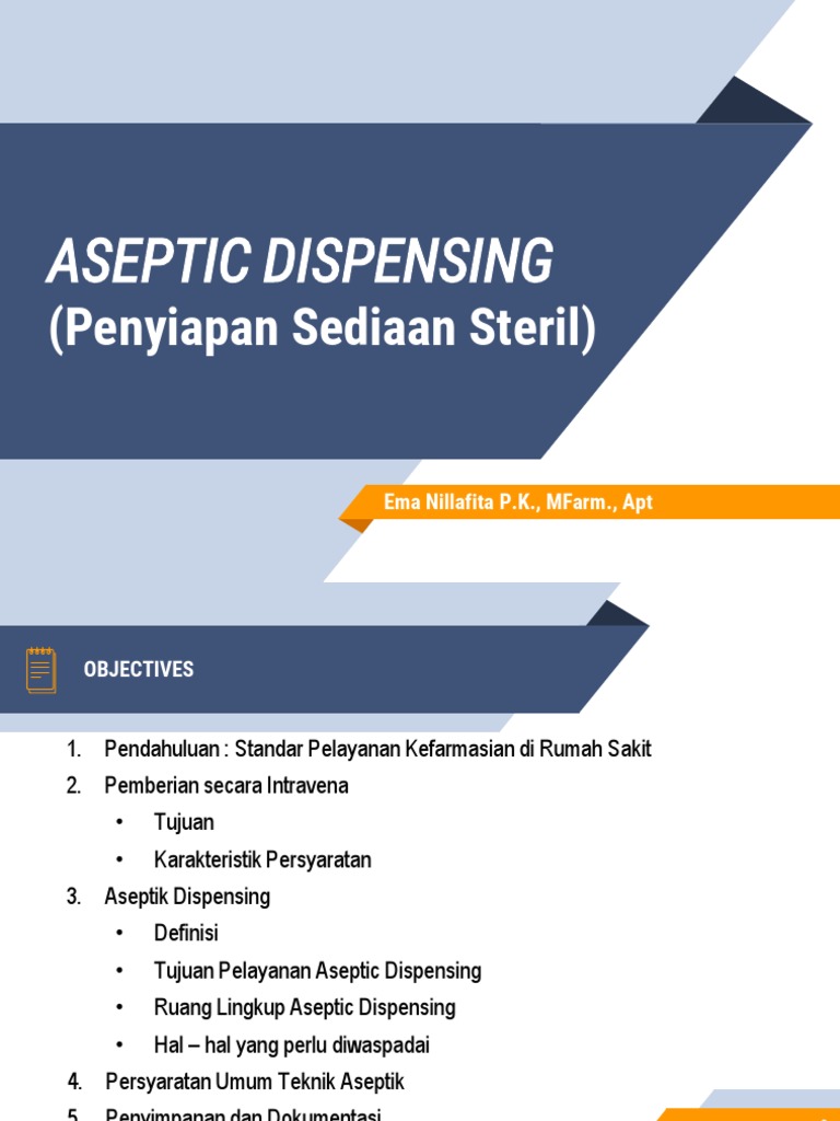 Aseptik Dispensing: Panduan Steril Obat | PDF