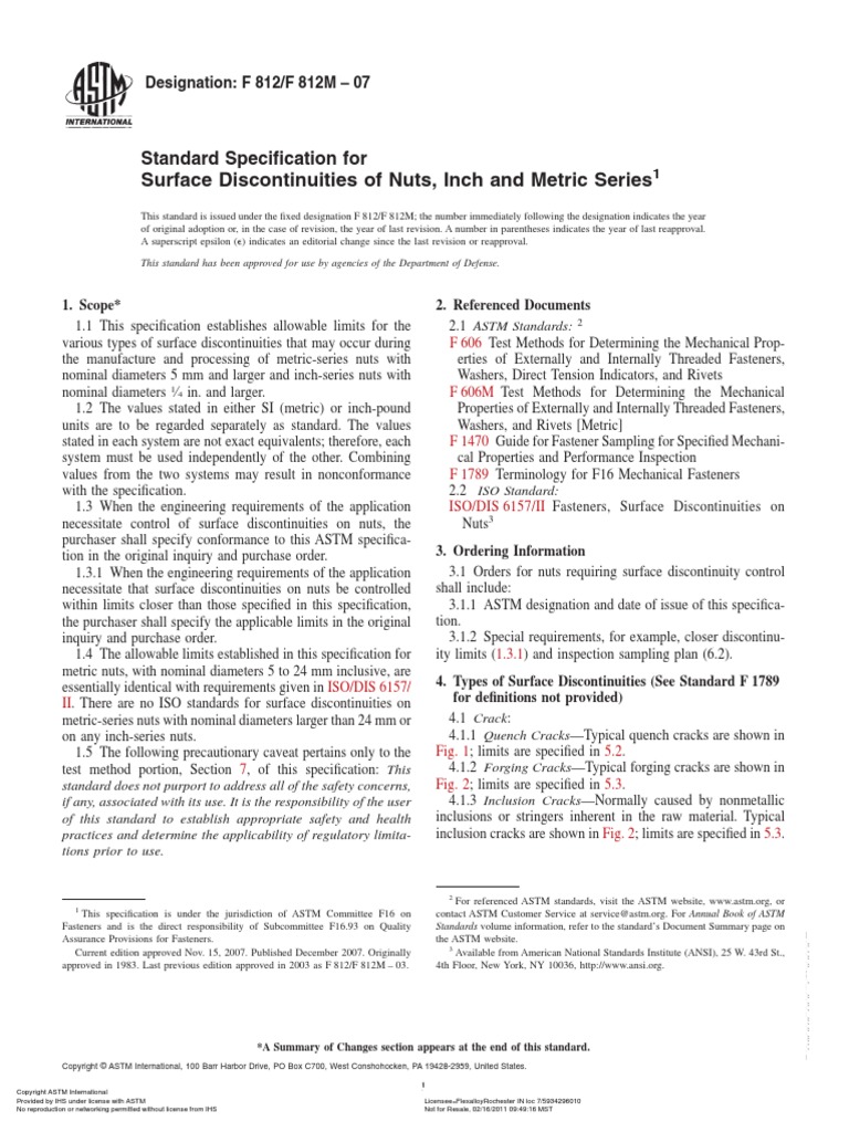 Astm F812-07 | Download Free PDF | Specification (Technical Standard ...