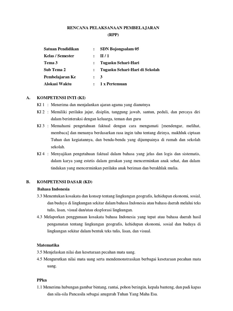 Pipih Masitoh (RPP Kelas Rendah) | PDF