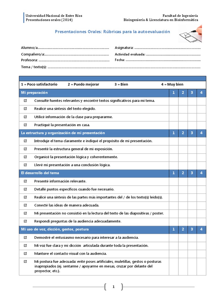 Grilla para Autoevaluación | PDF | Léxico | Comunicación
