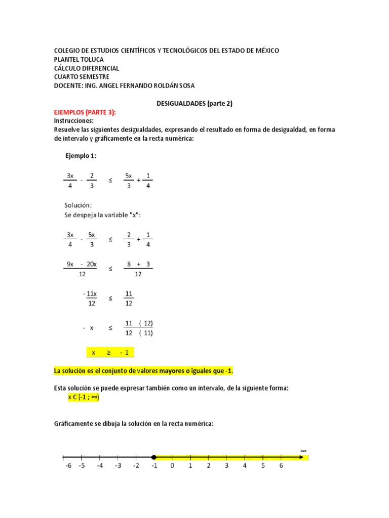 Desigualdades Par 2 | PDF | Desigualdad (Matemáticas) | Intervalo ...