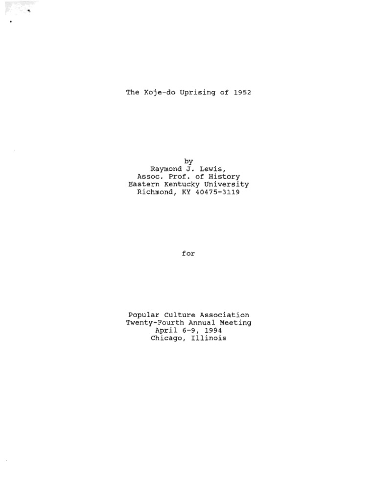 Koje-Do Uprising of 1952 | PDF | Military | Warfare