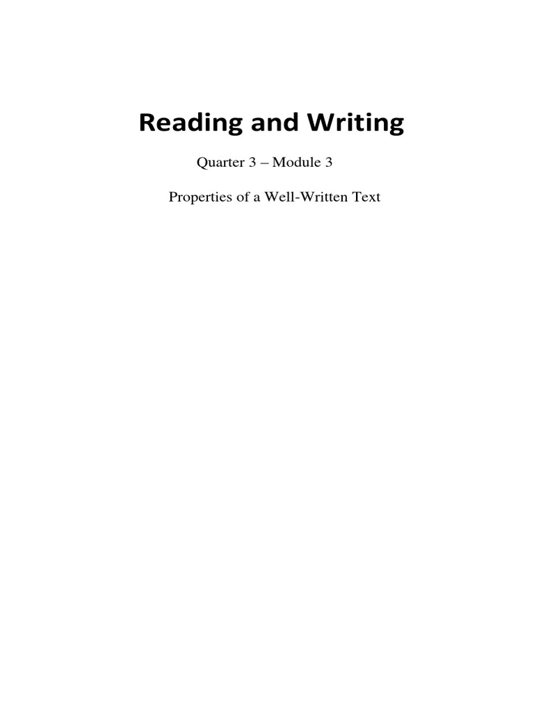 Properties of Well-Written Texts | PDF | Word | Writing